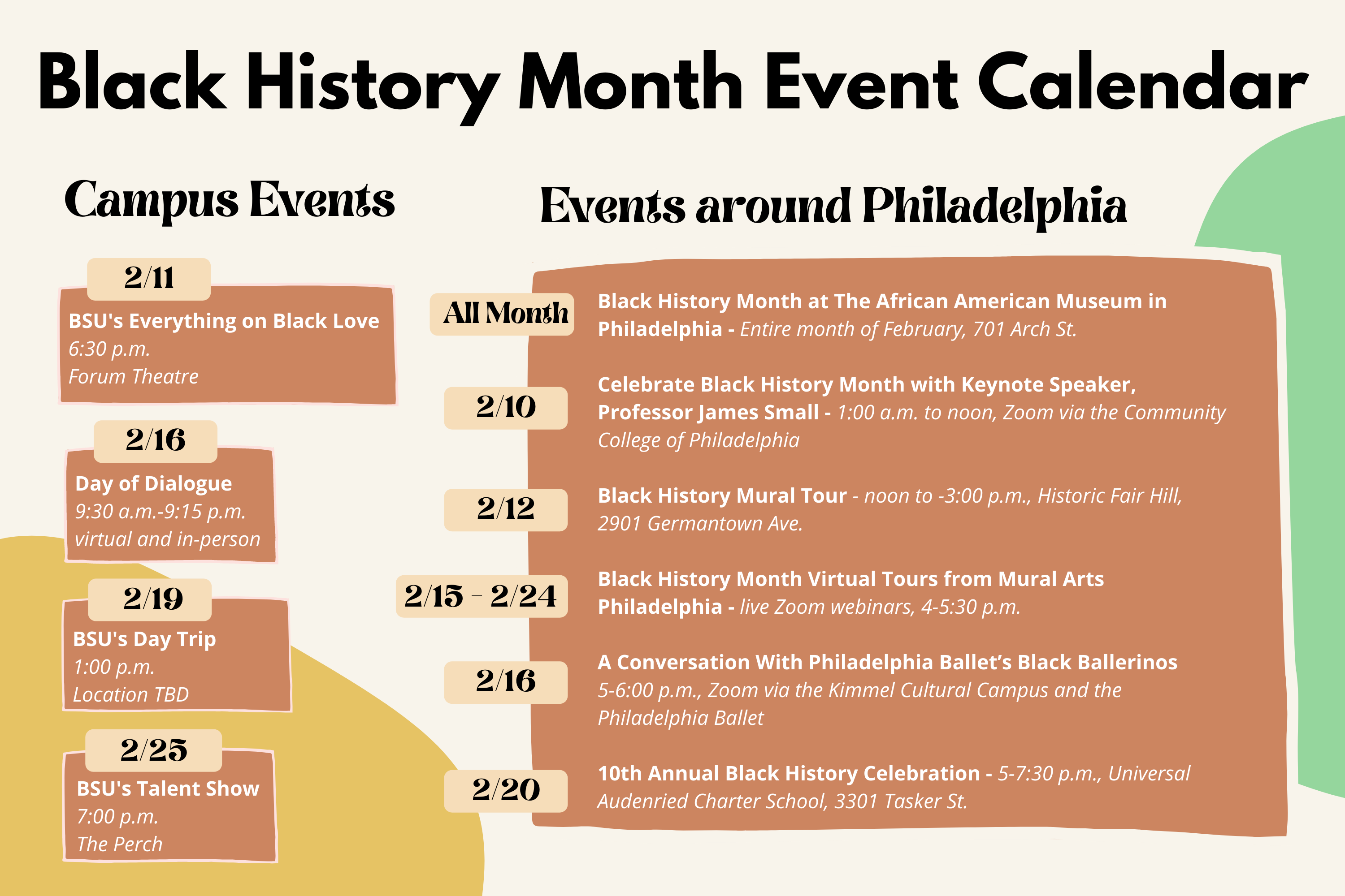 Black History Month Calendar The Hawk Newspaper